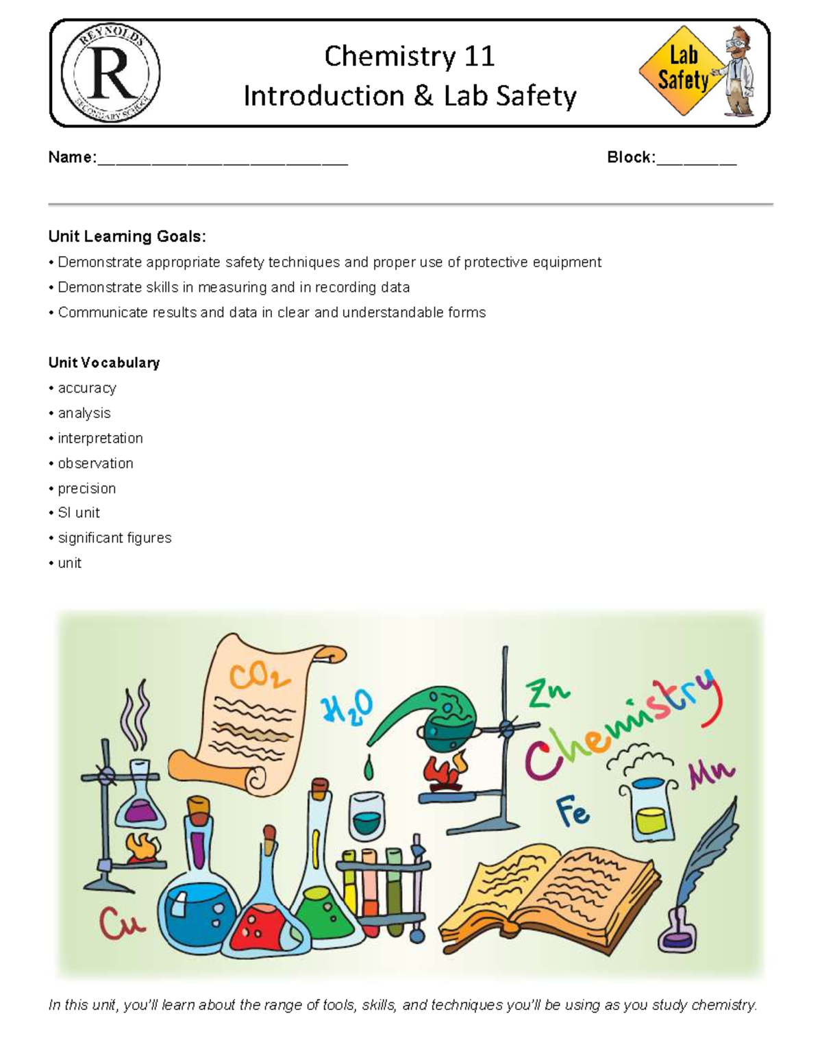 Chemistry 11 Lab Safety & Measurement Unit Overview - Studocu