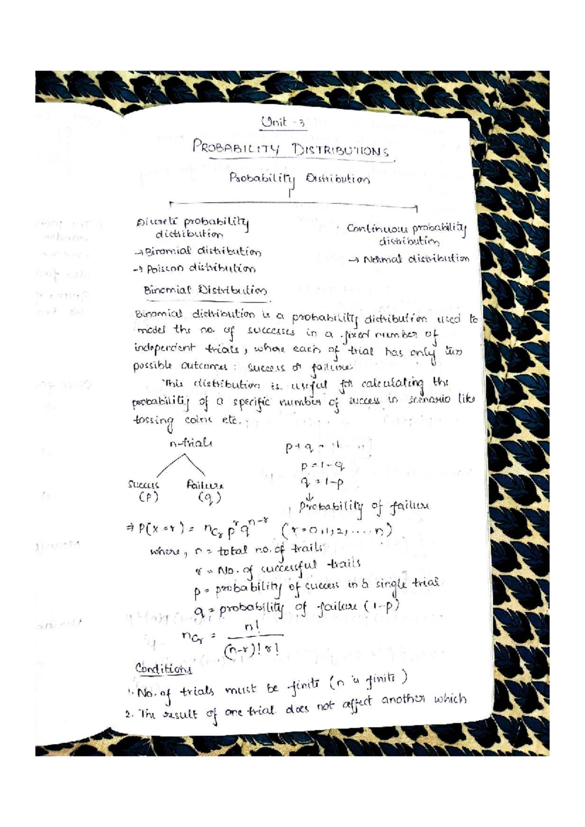Unit 3: Probability Distributions - Binomial, Poisson, and Normal - Studocu