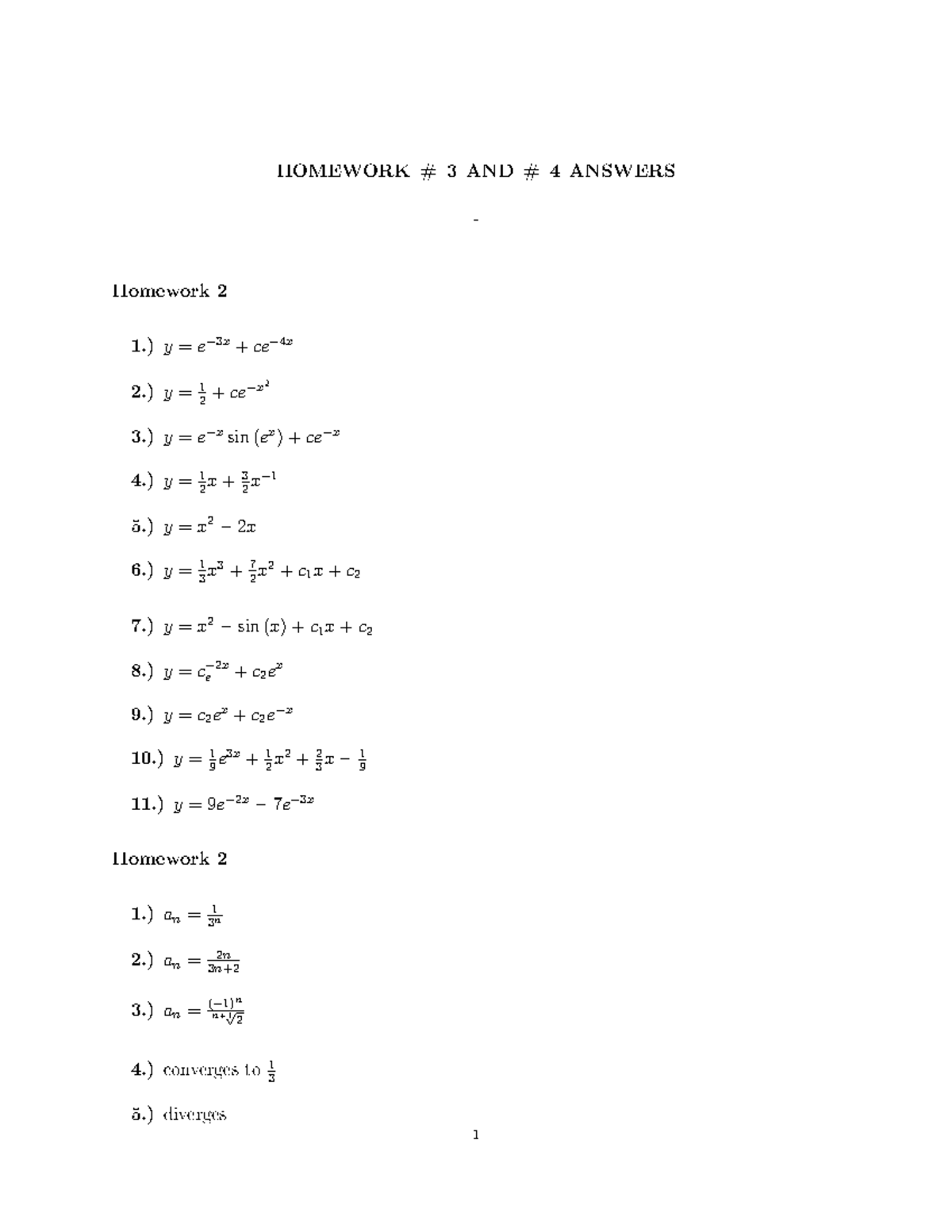 Math123 - Homework #3 & #4 Solutions and Answers - Studocu