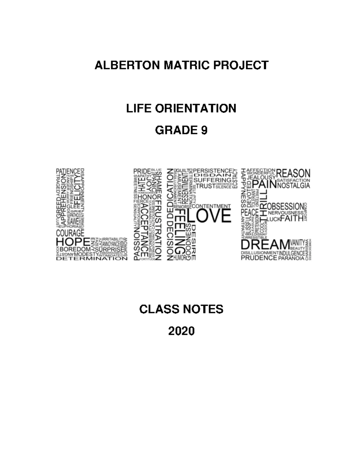 Grade 9 Life Orientation Notes T1-4: Goal Setting & Wellness Skills ...
