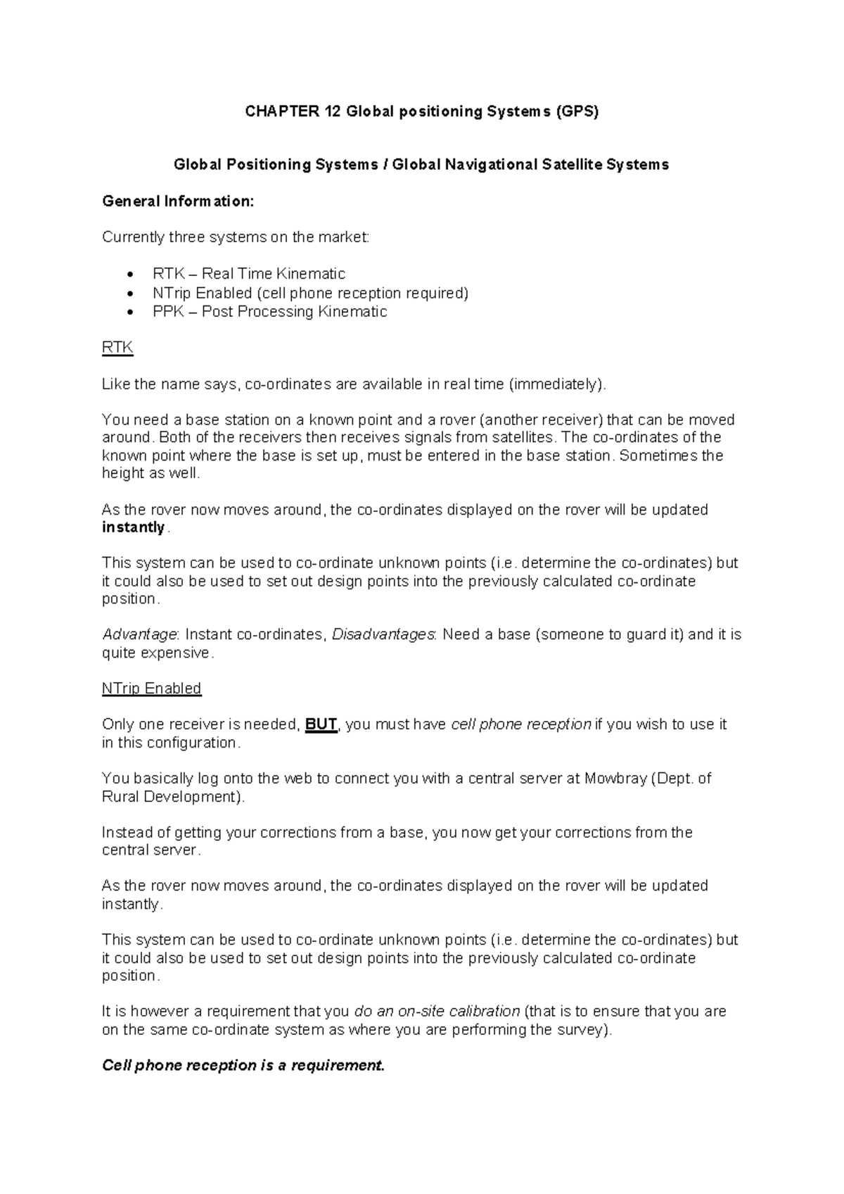 CHAPTER 12 GPS: Overview of Global Positioning Systems and Technologies ...