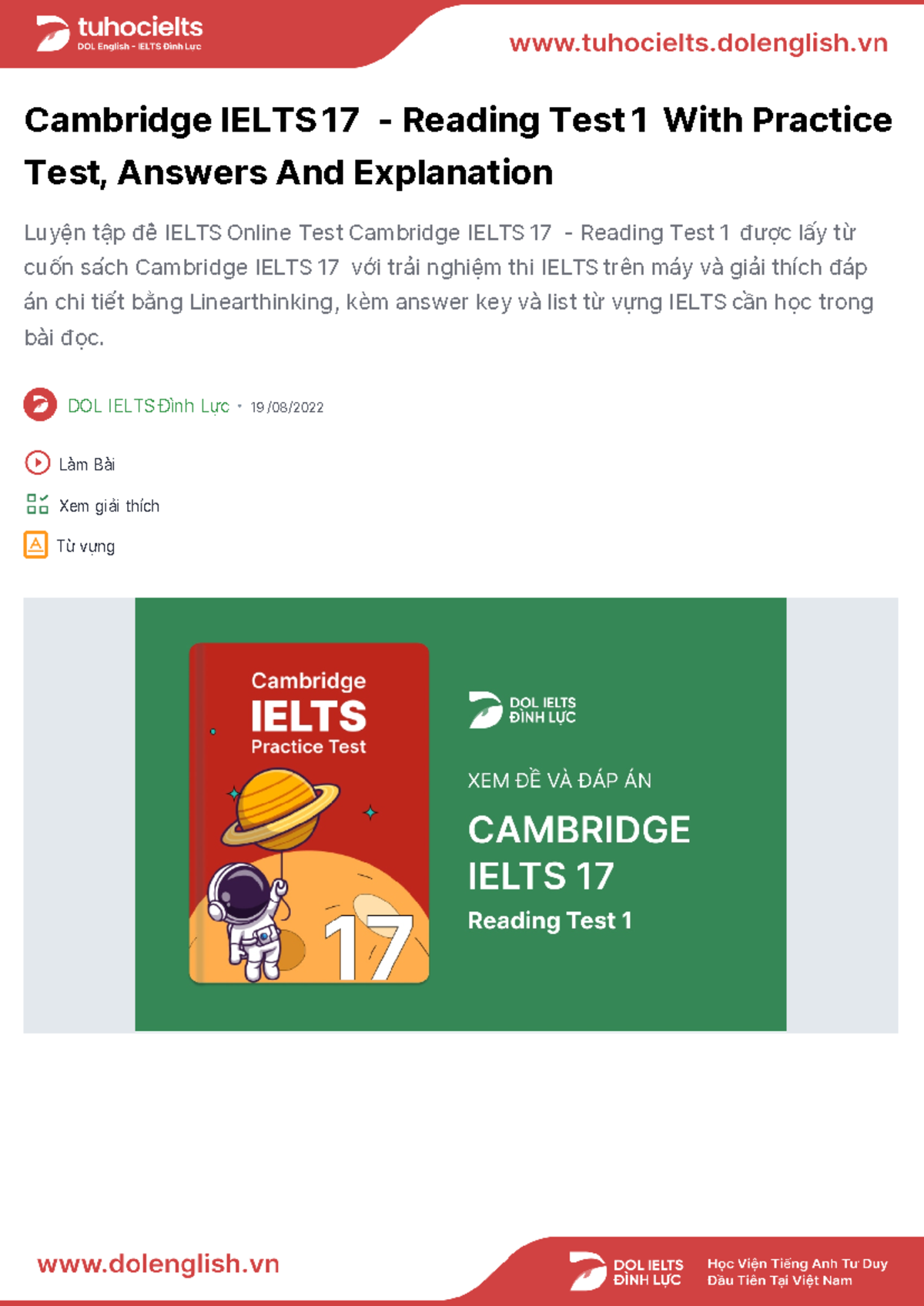 CAM17 - Cambridge IELTS 17 Reading Test 1 with Practice & Answers - Studocu