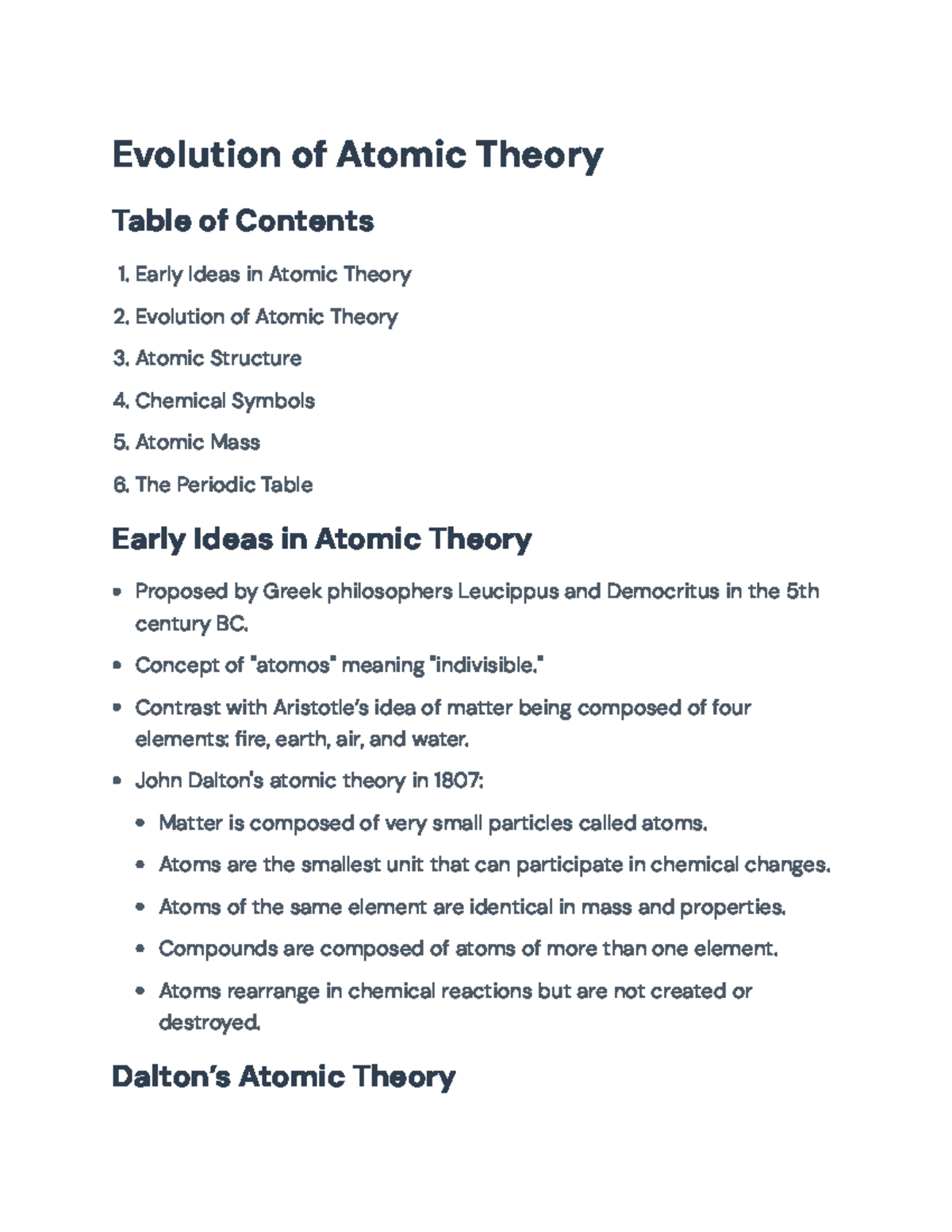 Evolution of Atomic Theory in Chemistry: Key Concepts and Discoveries ...