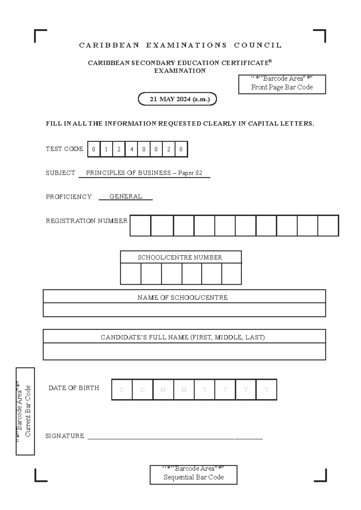 CSEC POB Exam Paper 02 - May/June 2024 - Studocu