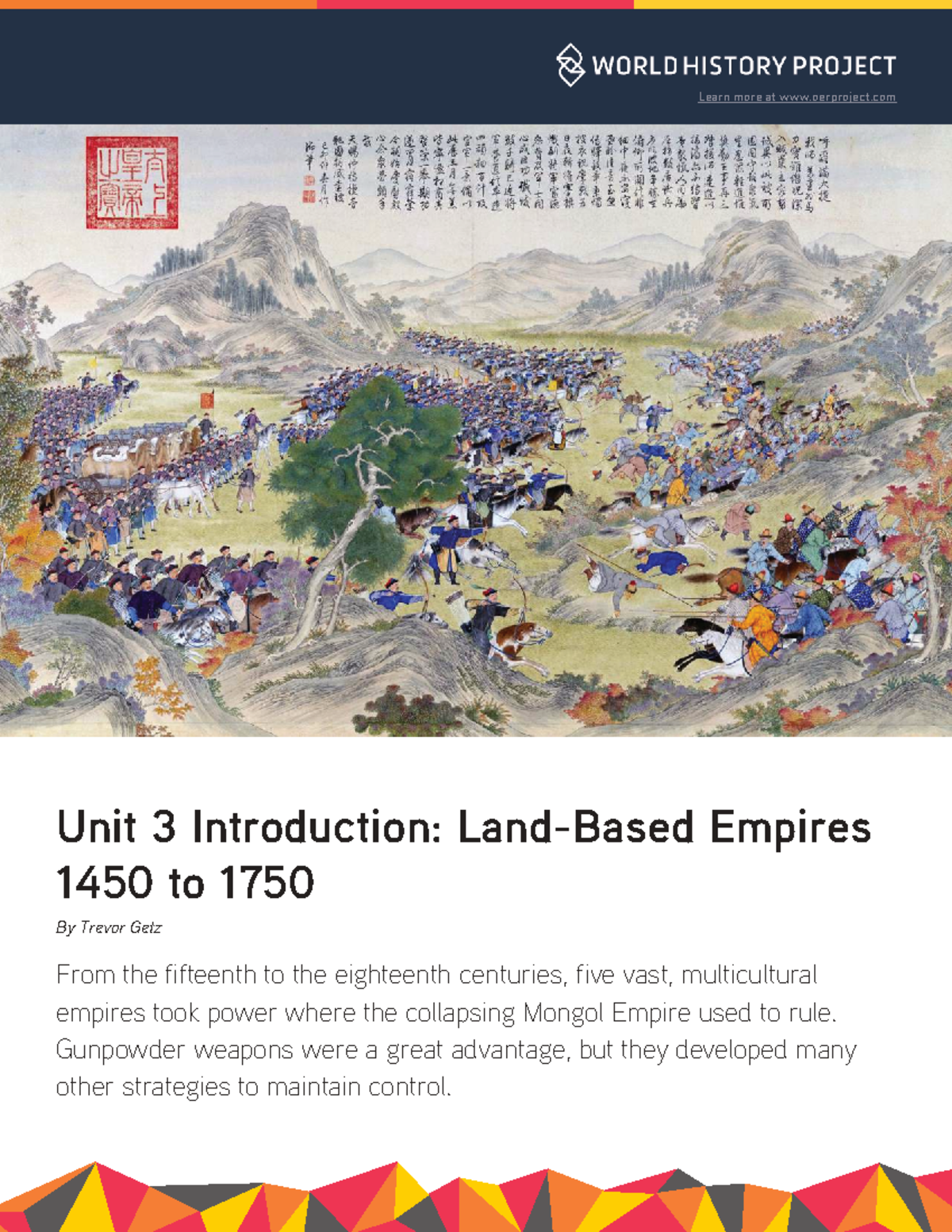 Unit 3: Intro to Land-Based Empires (1450-1750) by Trevor Getz - Studocu
