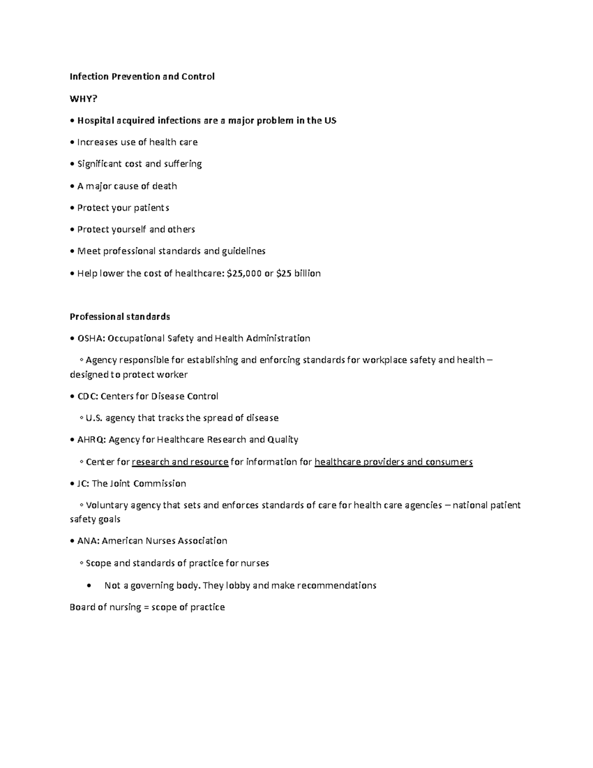 Infection Prevention and Control: Key Guidelines and Standards for ...
