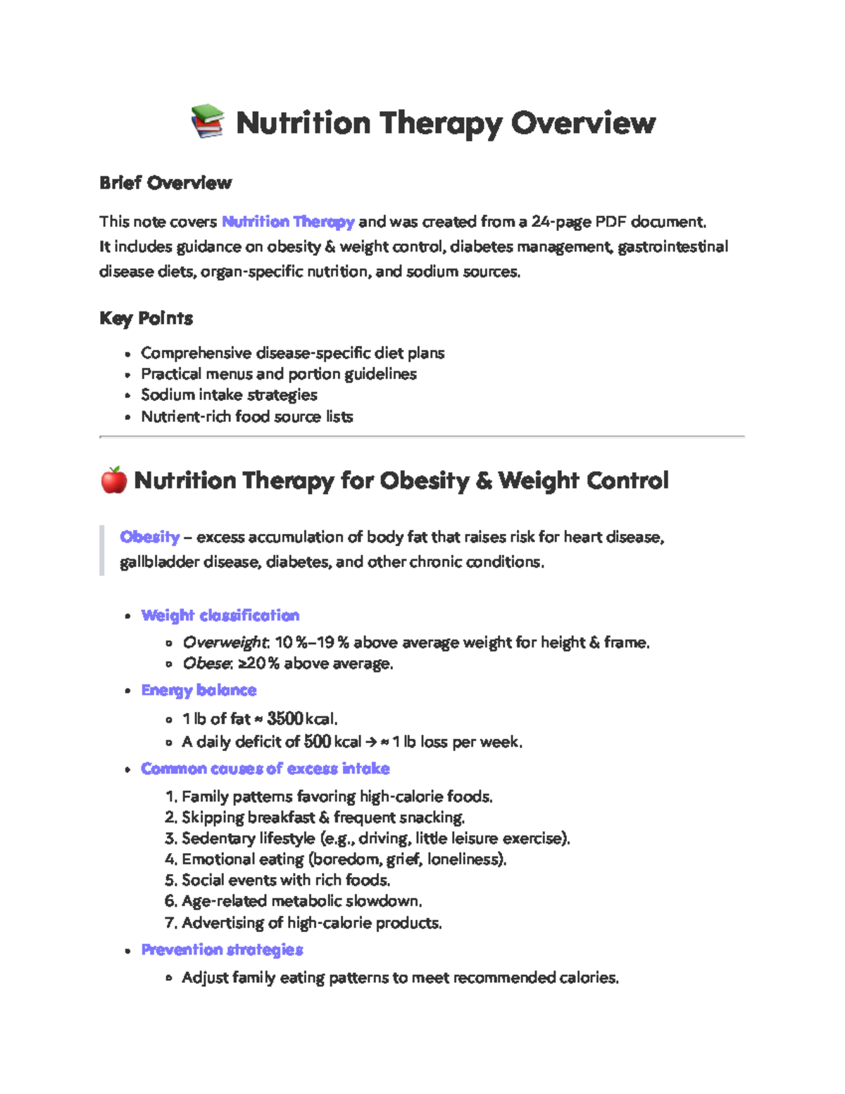 Nutrition Therapy Overview: Key Strategies for Obesity & Disease ...