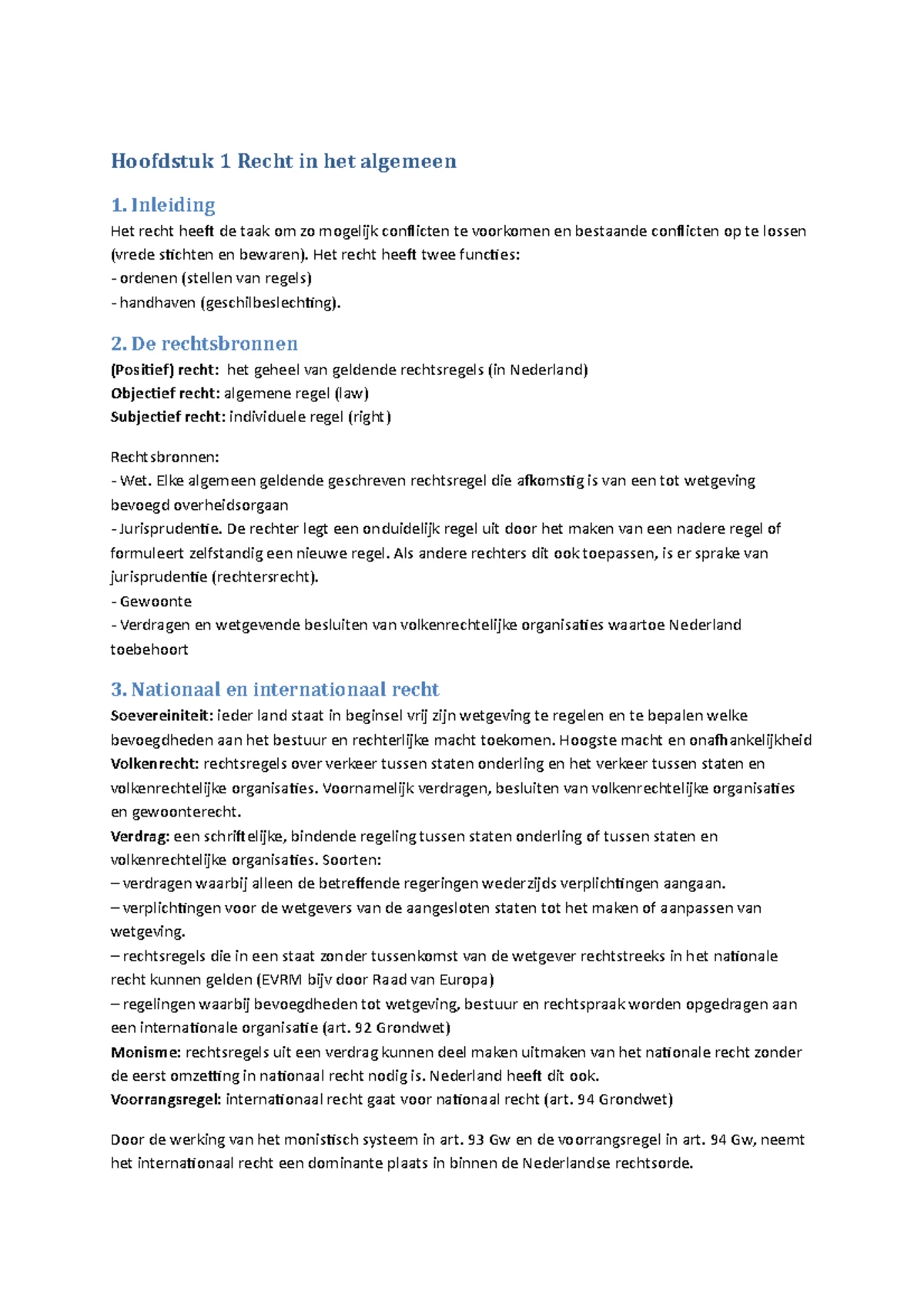 BTL- Gtich 2 - Summary Inleiding in het Nederlandse Recht - NATIONAL ...
