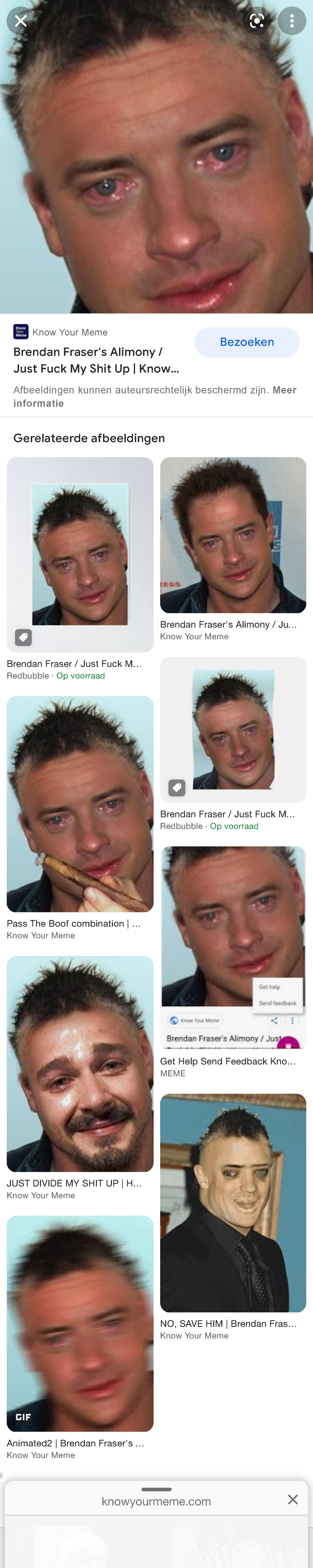 Man crying eyes meme - Google Zoeken - Know Your Meme Brendan Fraser's ...