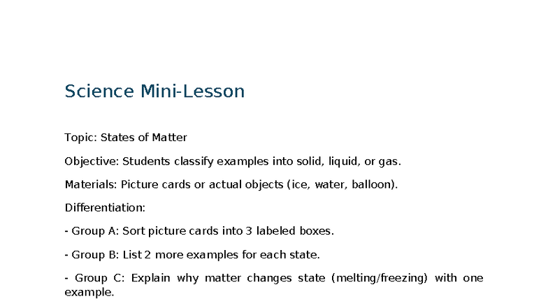 Science-Mini-Lesson-Loraine-Llanera - Science Mini-Lesson Topic: States ...