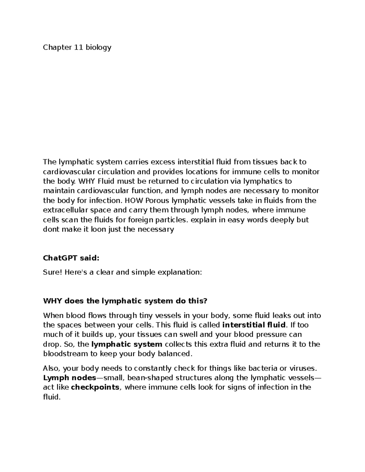 Lymphatic System: Structure, Functions, and Immune Defense - Chapter 11 biology The lymphatic ...