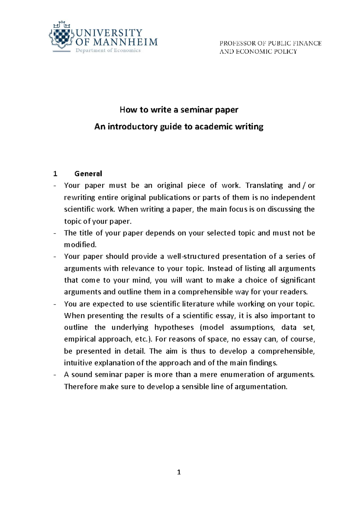 How to write a seminar paper: An introductory guide to academic writing ...
