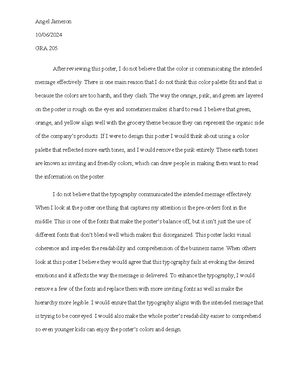 GRA 205 Module 6 Poster 1 - GRA 205 - The education department is ...