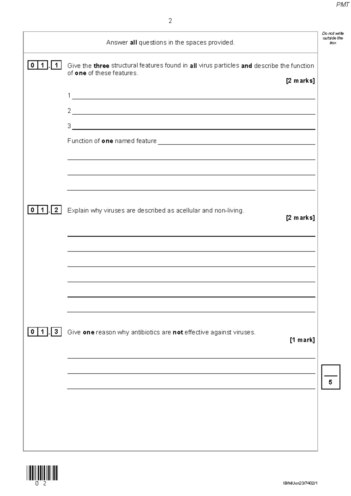 PMT June 2023 Question Paper - Biology Exam Review - Studocu