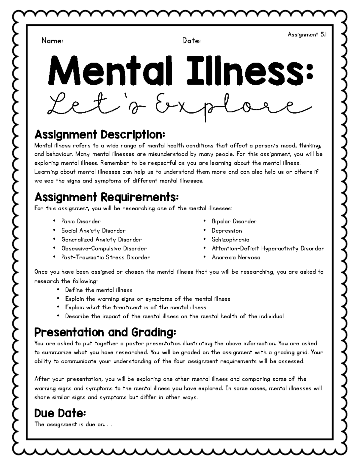 Mental Health Project Research: Exploring Mental Illnesses - Studocu