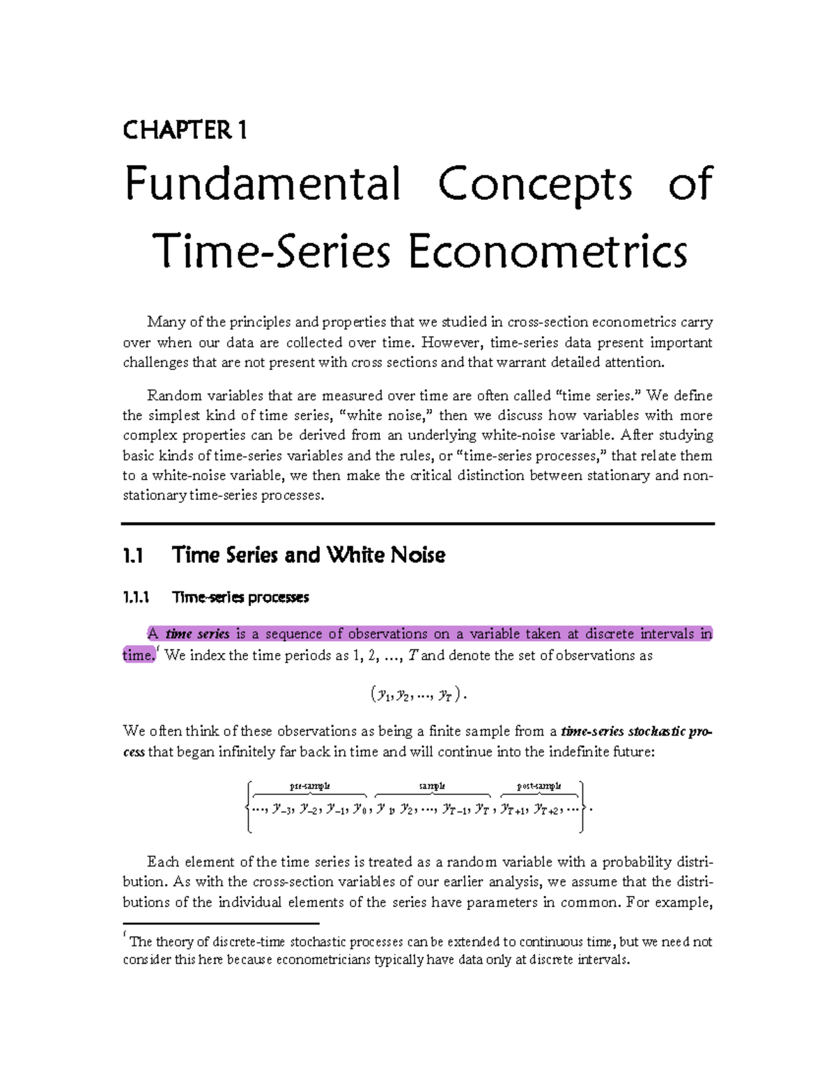 Fundamental Concepts of Time-Series Econometrics: Chapter Overview ...