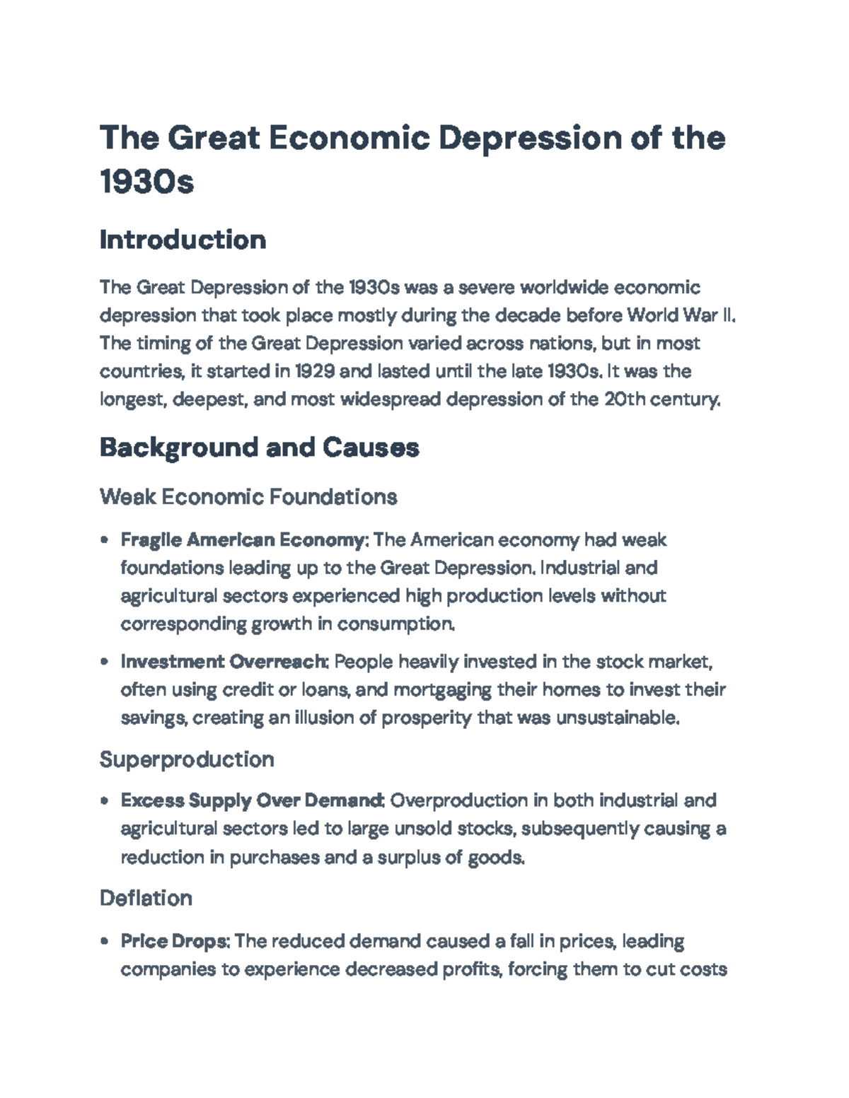 The Great Depression: Causes, Consequences, and New Deal Responses ...