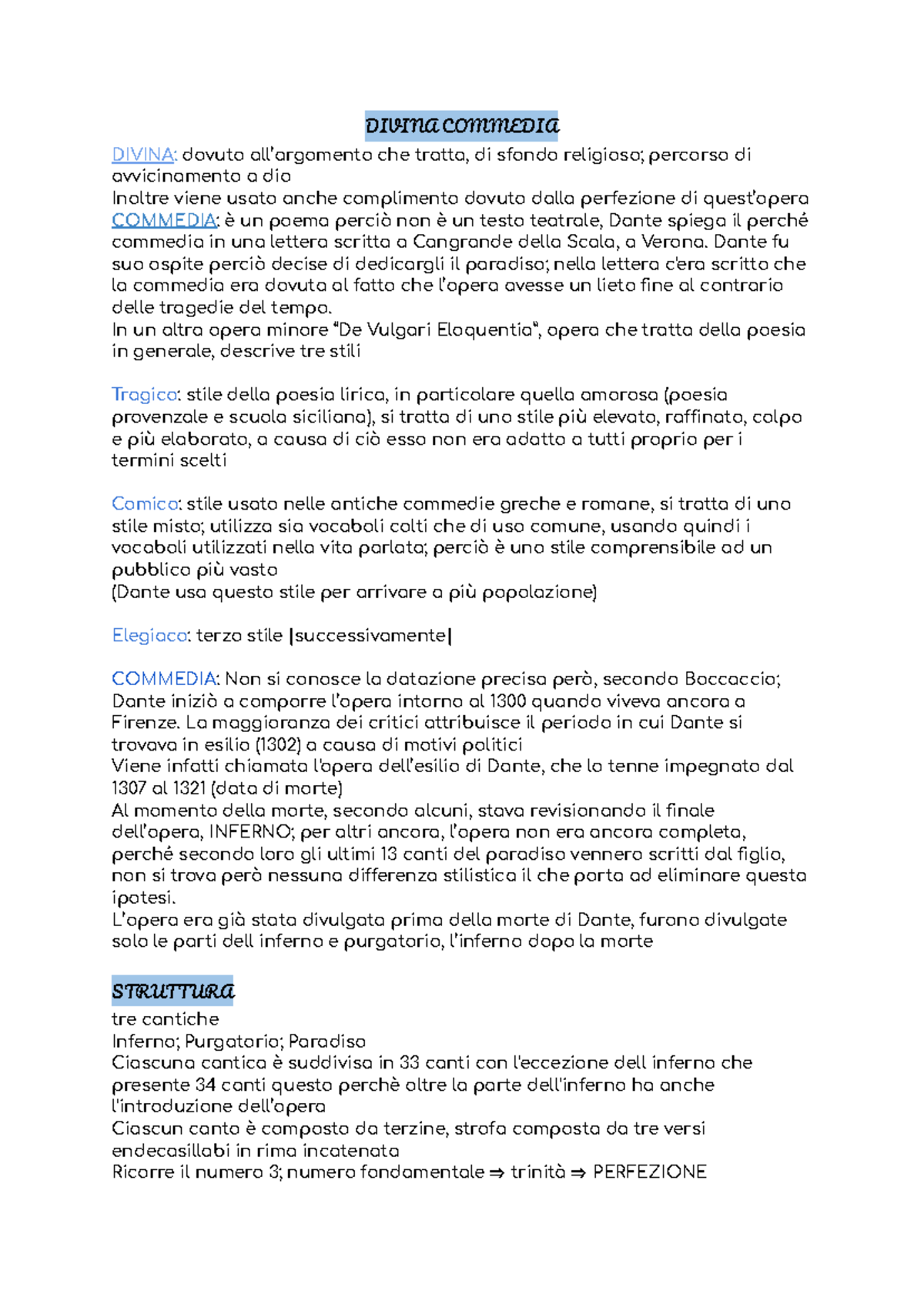 Inferno di Dante: Analisi e Temi Principali - Studocu