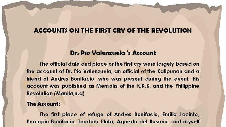 Accounts of the First Cry of the Revolution: Insights from Dr. Pio ...