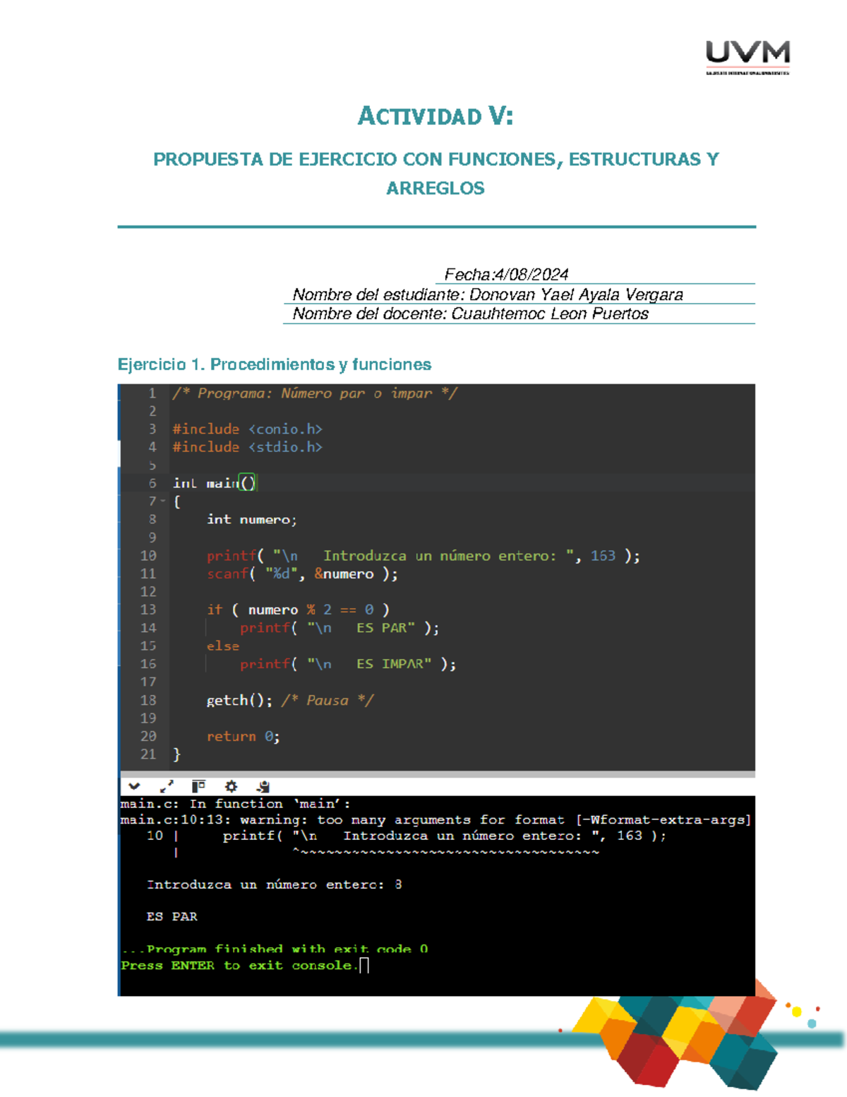 proyecto integrador - ACTIVIDAD V: PROPUESTA DE EJERCICIO CON FUNCIONES ...