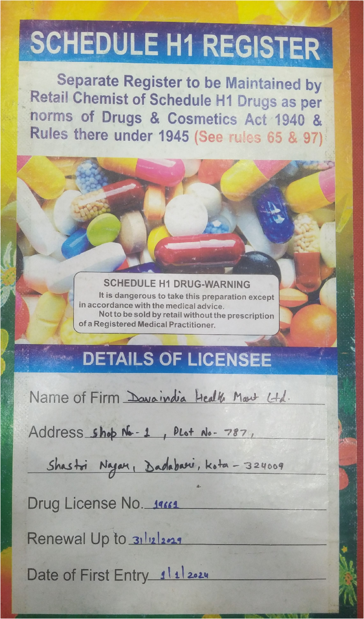 SCHEDULE H1 REGISTER: Jurisprudence & Drug Compliance Records - Studocu