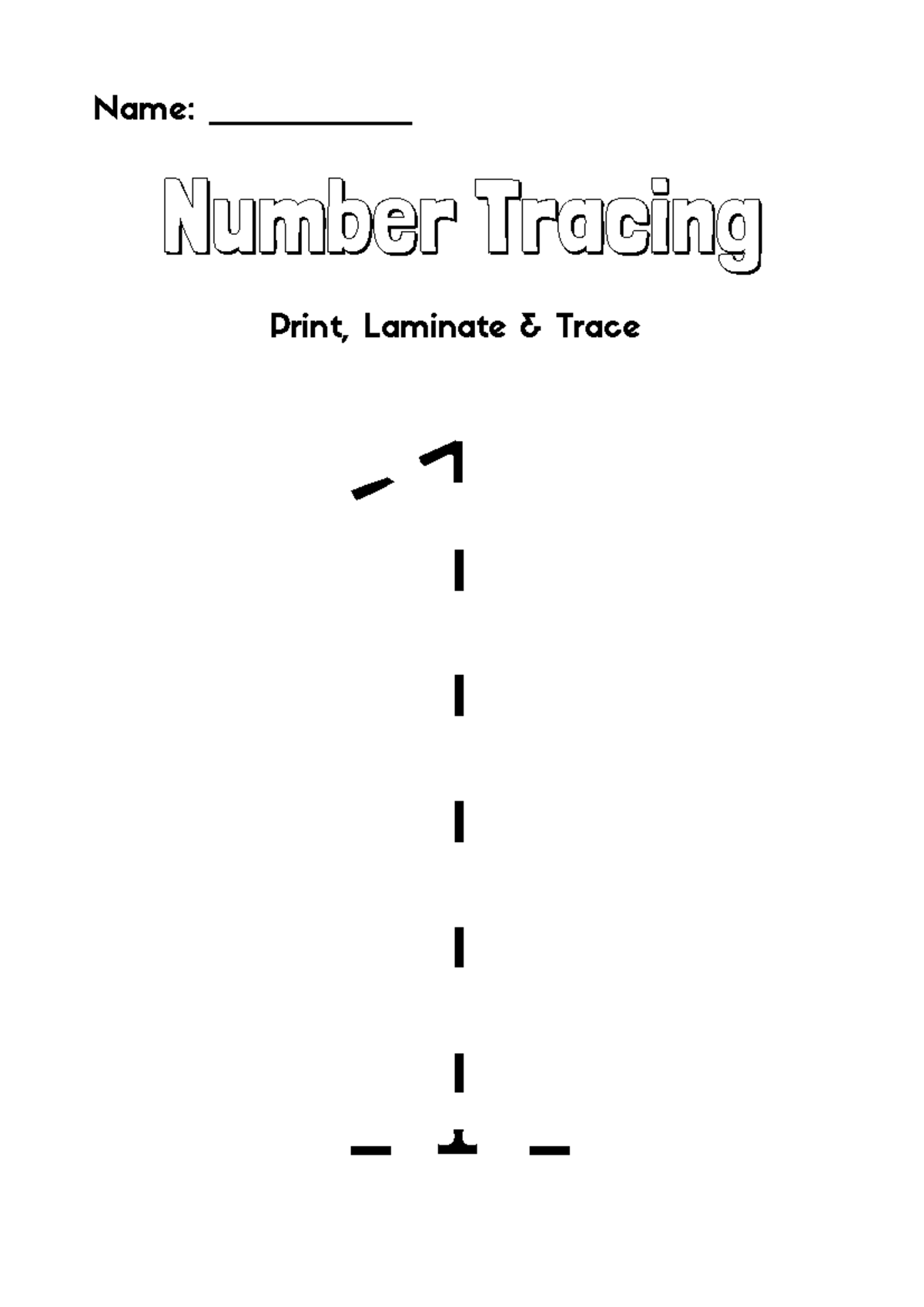 Number Tracing - iuyg - Number Tracing Print, Laminate & Trace Number ...