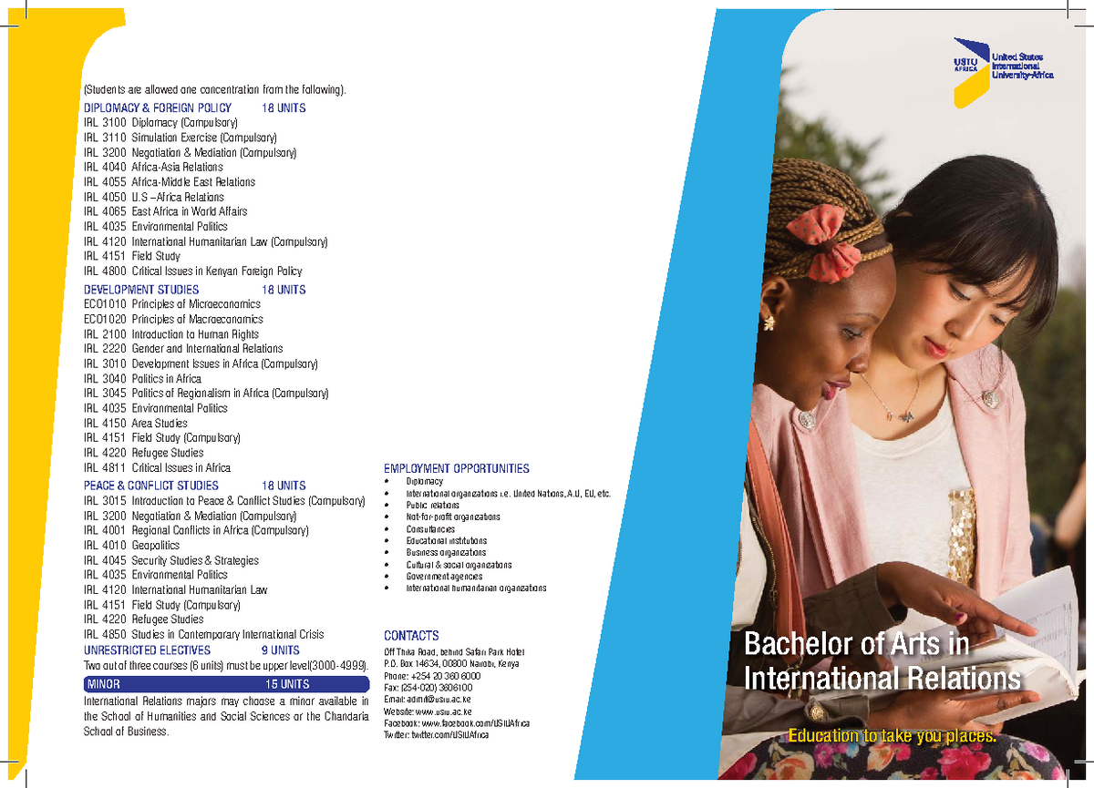 BA International Relations Concentrations Overview (IRL 3100, ECO1010 ...