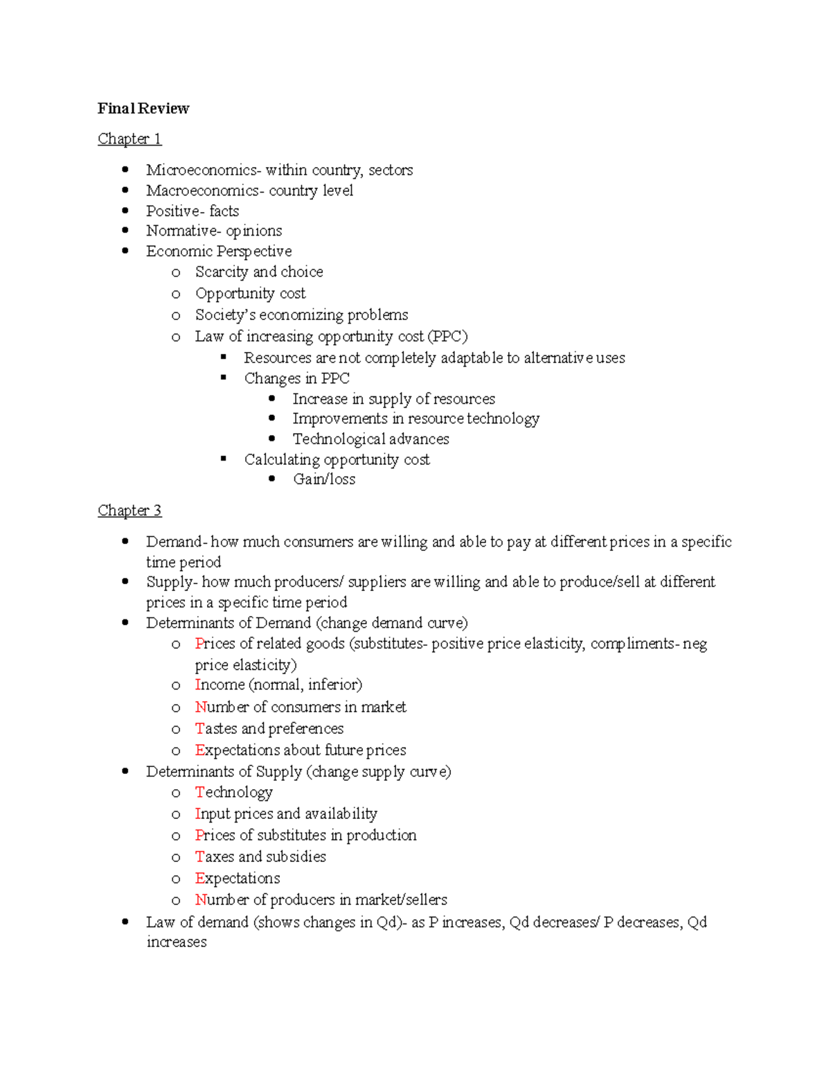 Econ101 Final Exam study guide - Final Review Chapter 1 within country ...