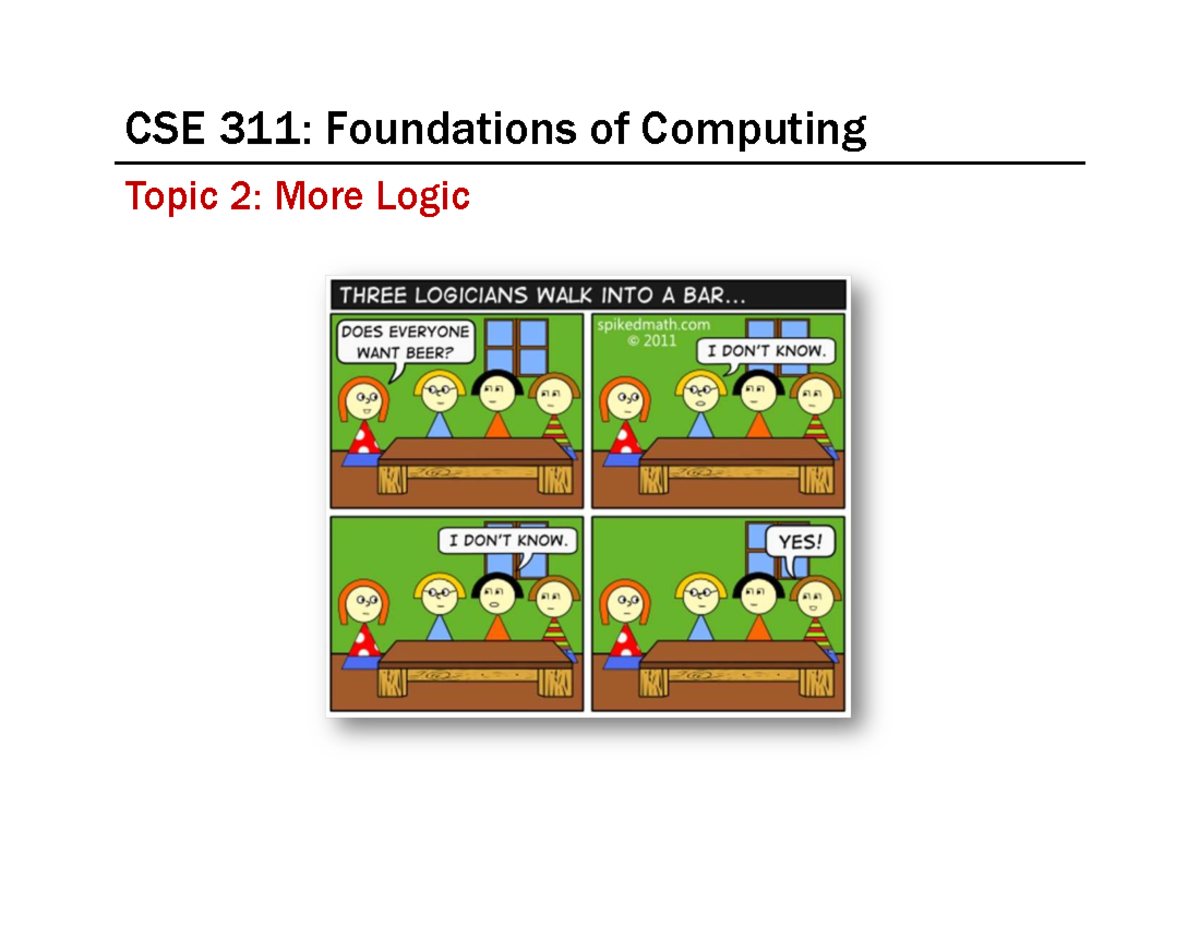 CSE 311: Foundations of Computing - Logic and Circuits Overview Notes ...
