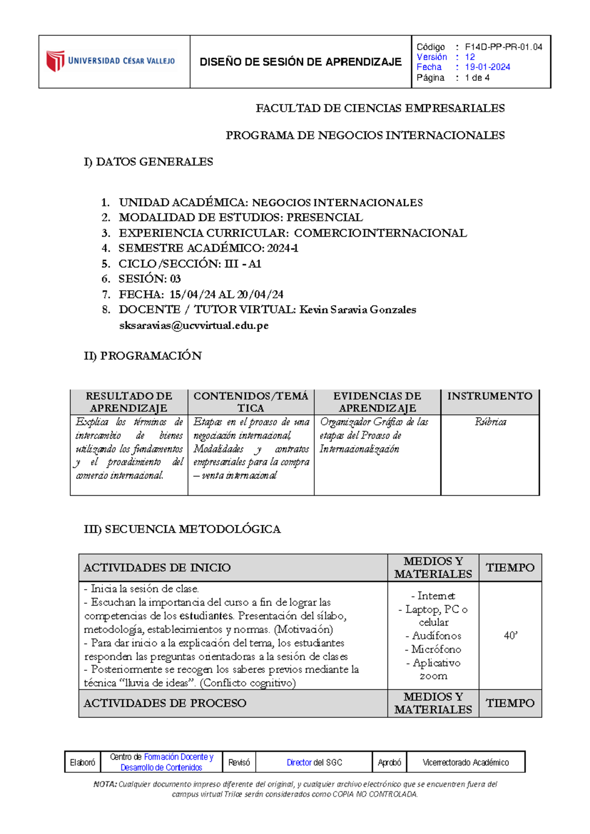 F14D-PP-PR-01.04 Diseño DE Sesión DE Aprendizaje V12 Sesión 03 - DISEÑO DE SESIÓN DE APRENDIZAJE ...