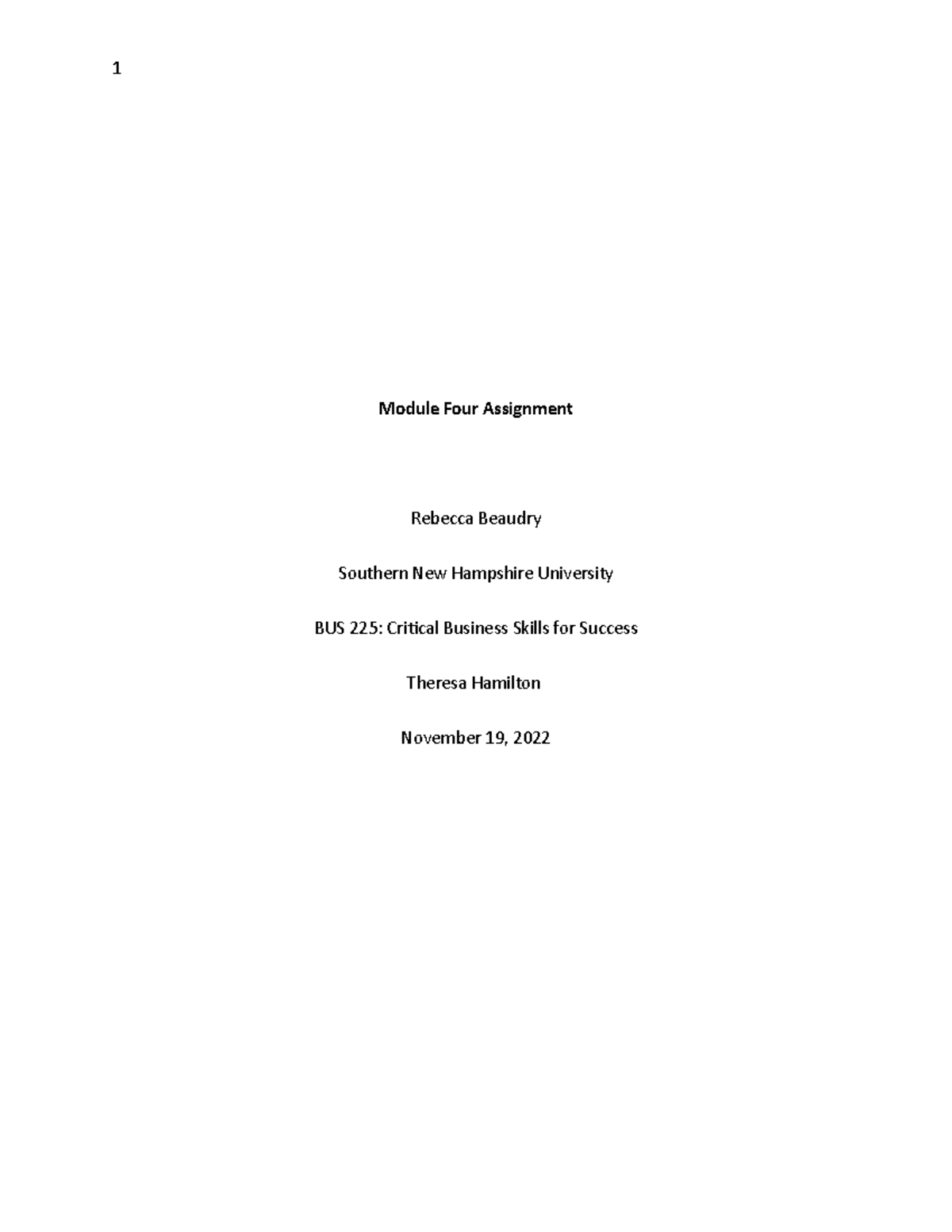 BUS225 Module Four Assignment - Module Four Assignment Rebecca Beaudry ...