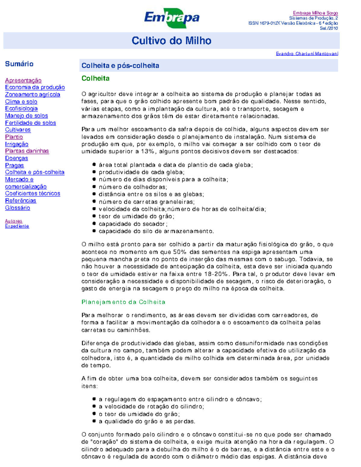 Colheita e Pós-Colheita do Milho - Embrapa Milho e Sorgo, 6ª Edição ...