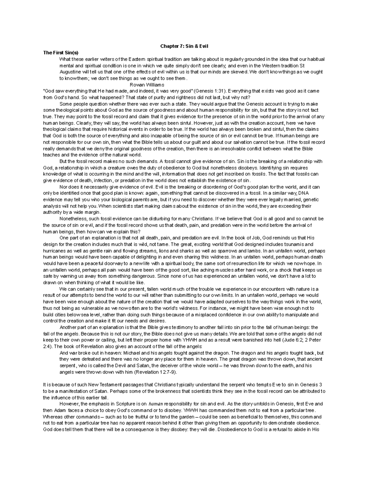 REL 131: Chapter 7 - The Nature of Sin and Its Impact on Humanity - Studocu
