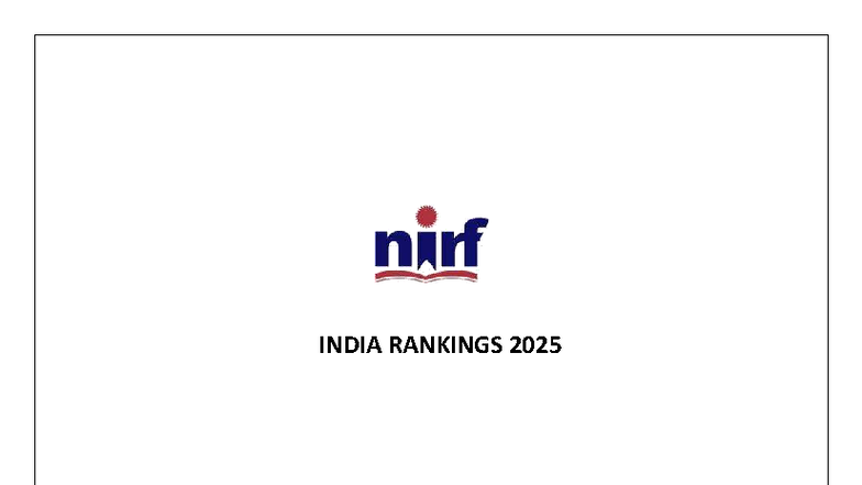 NIRF 2025 Engineering Rankings Methodology & Metrics Overview - Studocu