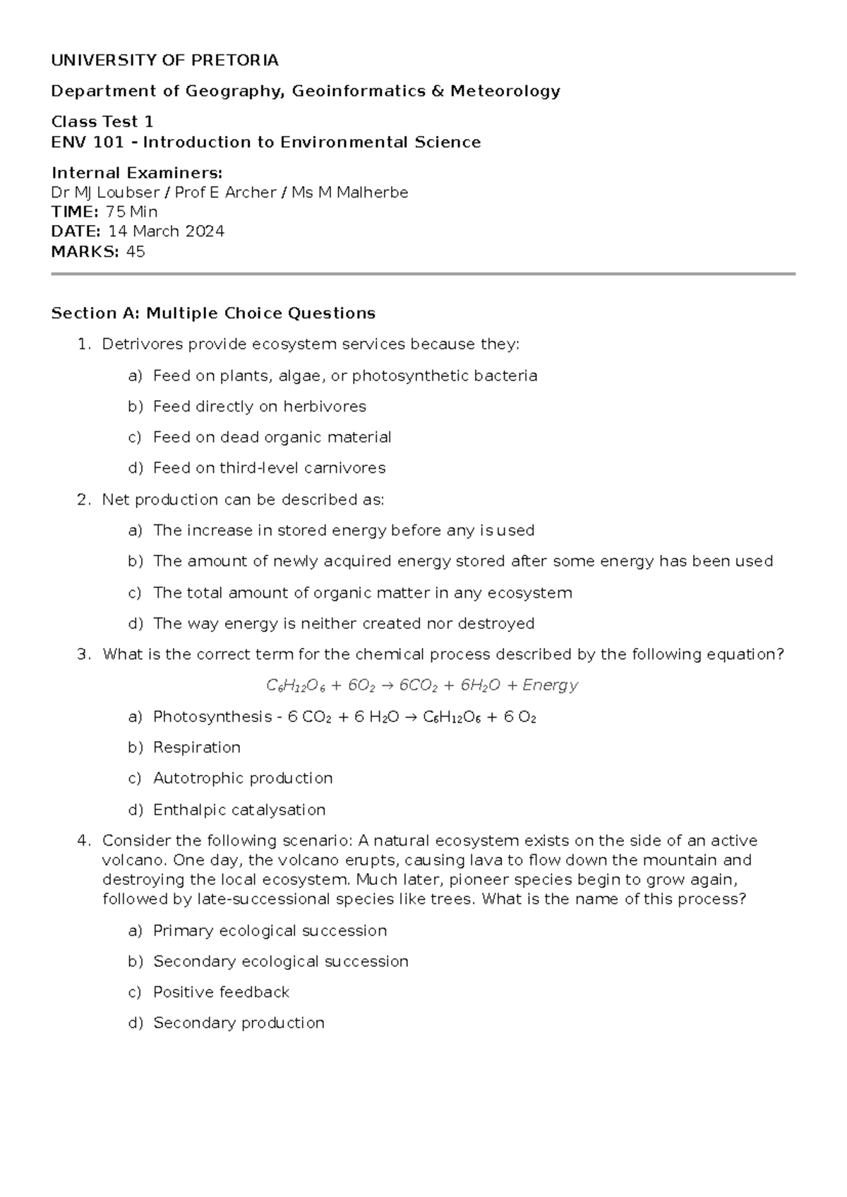 ENV 101 Test (2024) - Intro to Environmental Science Quiz Questions ...