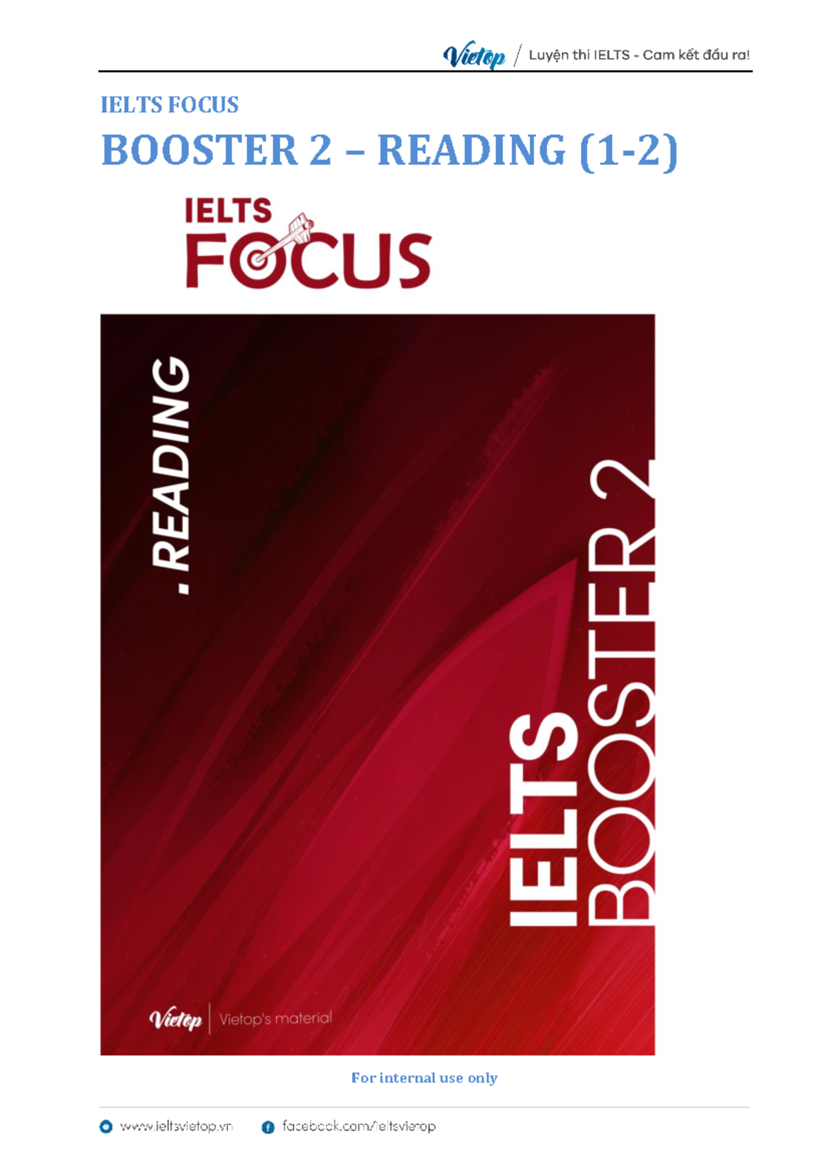 IELTS FOCUS BOOSTER 2 READING: Essential Strategies and Insights - Studocu