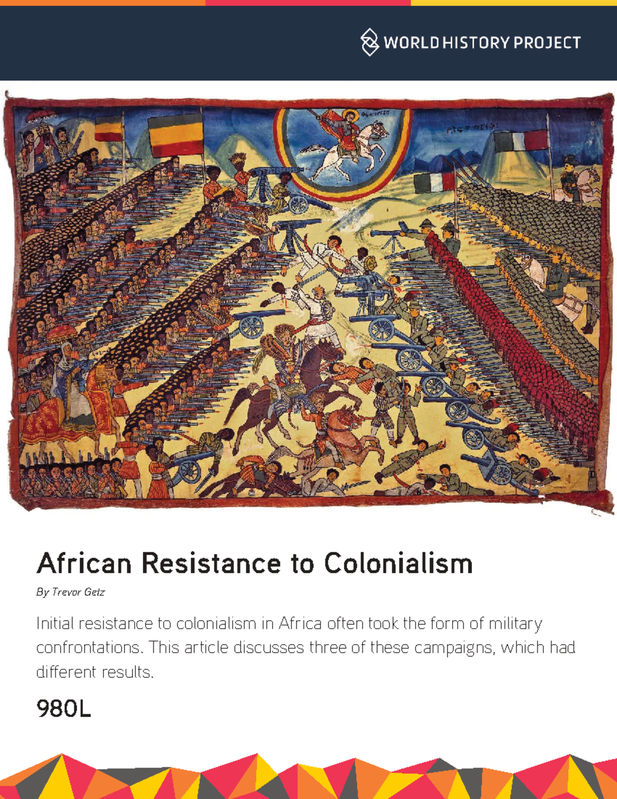 African Colonial Resistance: Key Campaigns and Outcomes (980L) - Studocu