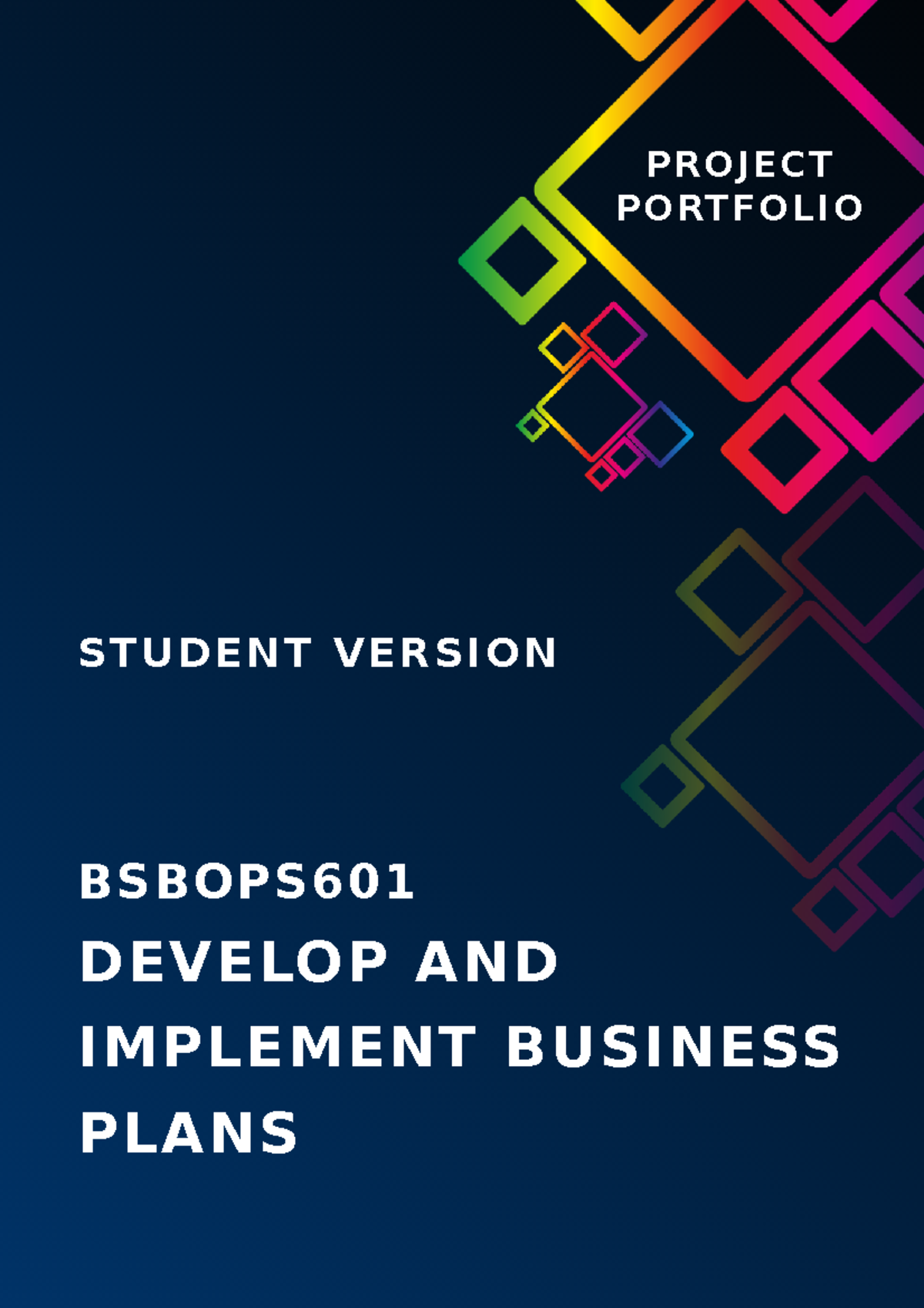 BSBOPS 601 Project Portfolio: Developing & Implementing Business Plans ...