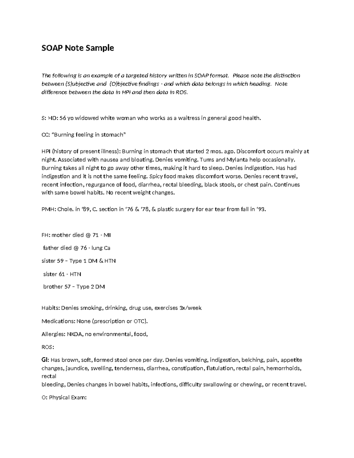 SOAP Note Template for Medical Assessment and Diagnosis - Studocu