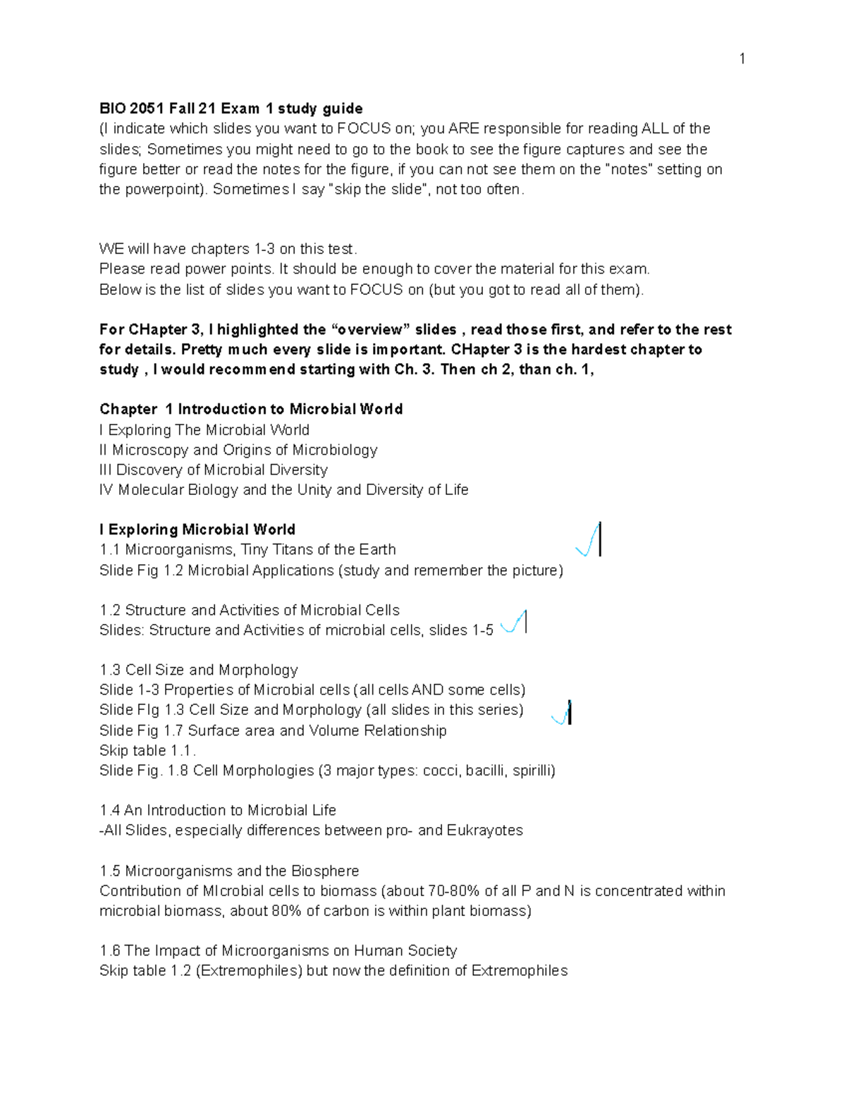 BIO 2051 Exam 1 Study Guide: Chapters 1-3 Focused Review - Studocu
