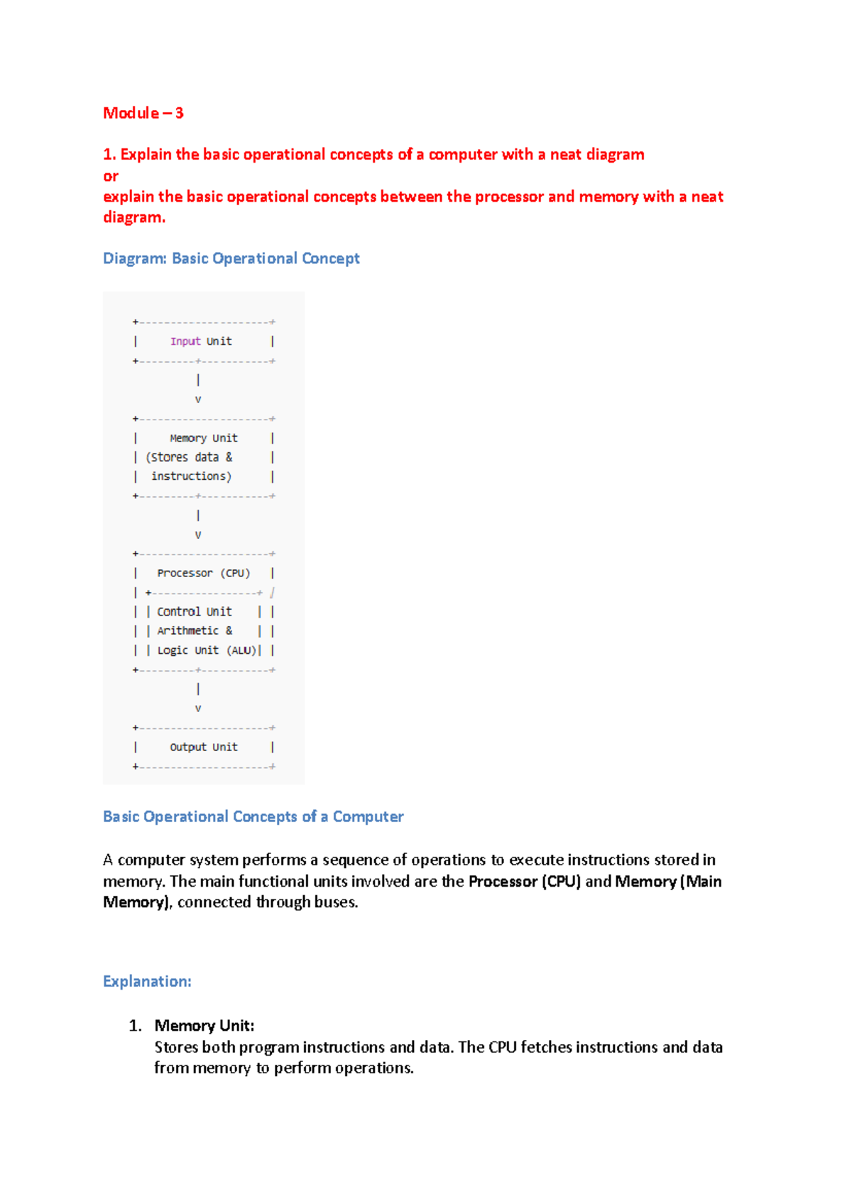 DDCO 101: Module 3 - Basic Operational Concepts of Computers and ...