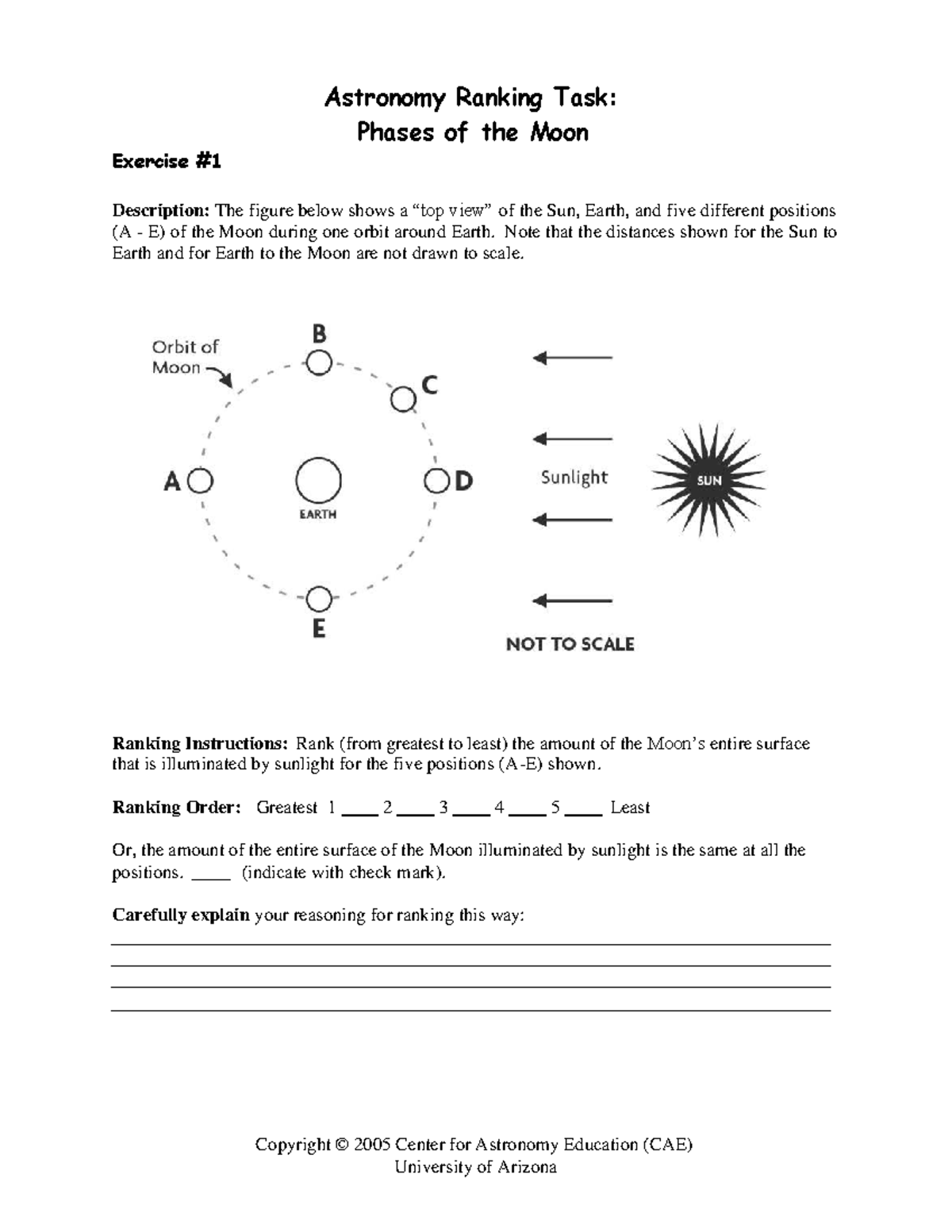 ASTR 101: Ranking Task – Phases of the Moon Exercise - Studocu