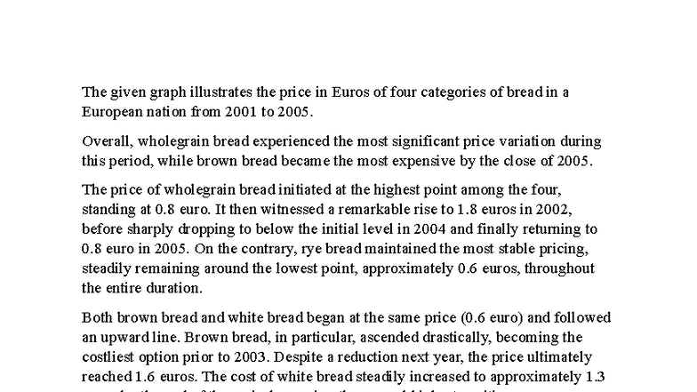 Bread Price Trends (2001-2005) in a European Country - Studocu