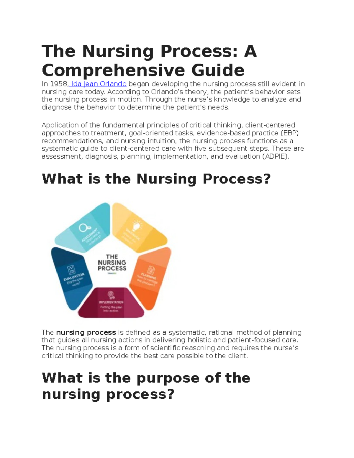 The Nursing Process: A Comprehensive Guide to ADPIE Steps and Goals ...