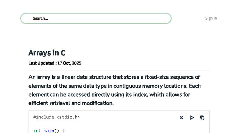 C Programming: Understanding Arrays - Key Concepts and Examples - Studocu