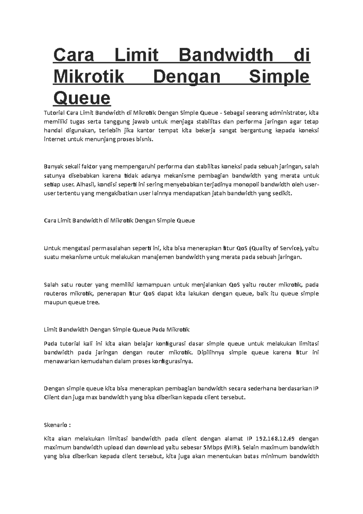 Cara Limit Bandwidth Mikrotik dengan Simple Queue: Panduan Praktis ...