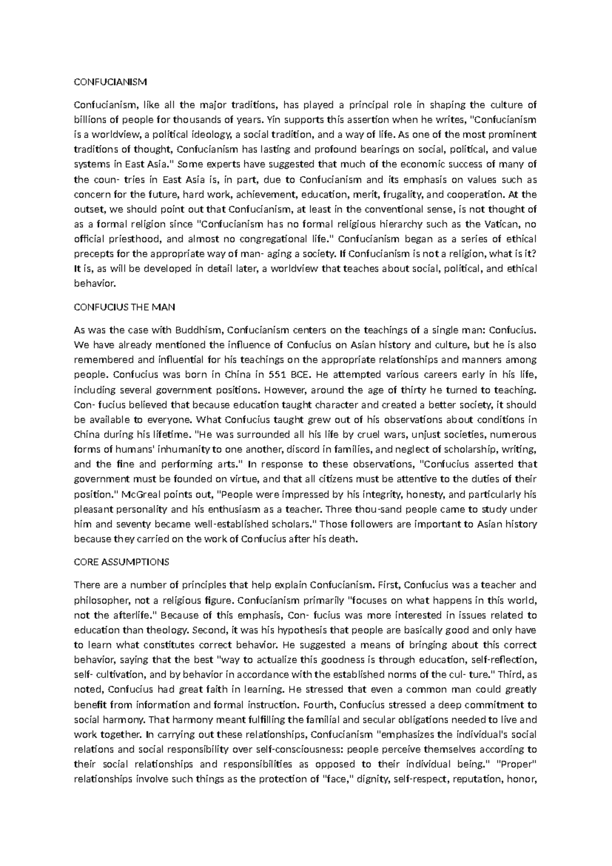 Confucianism: Core Principles and Cultural Impact (PHIL 101) - Studocu