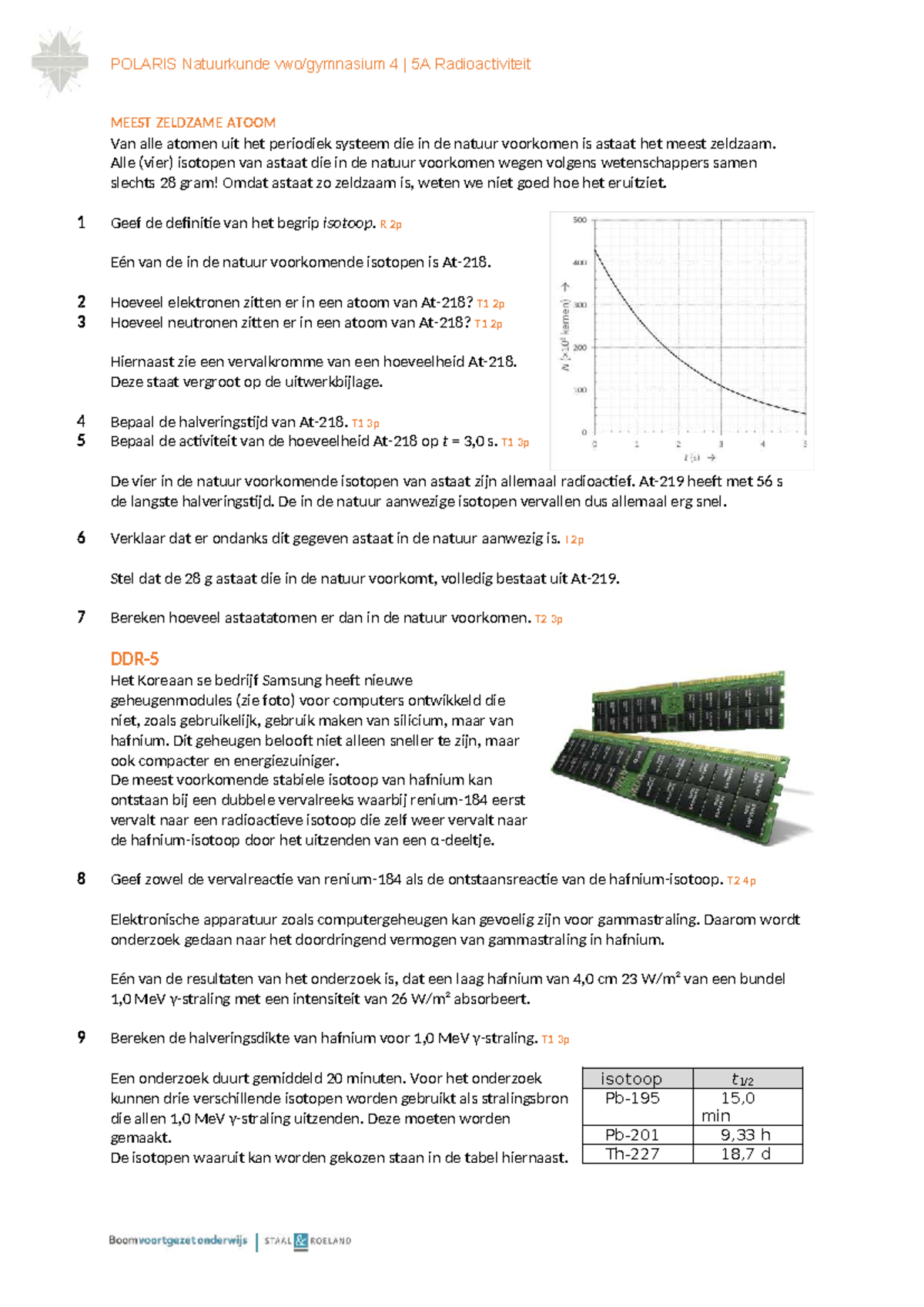 VG4 H5 Radioactiviteit Oefentoets A: Isotopen en Stralingsvrij Staal ...
