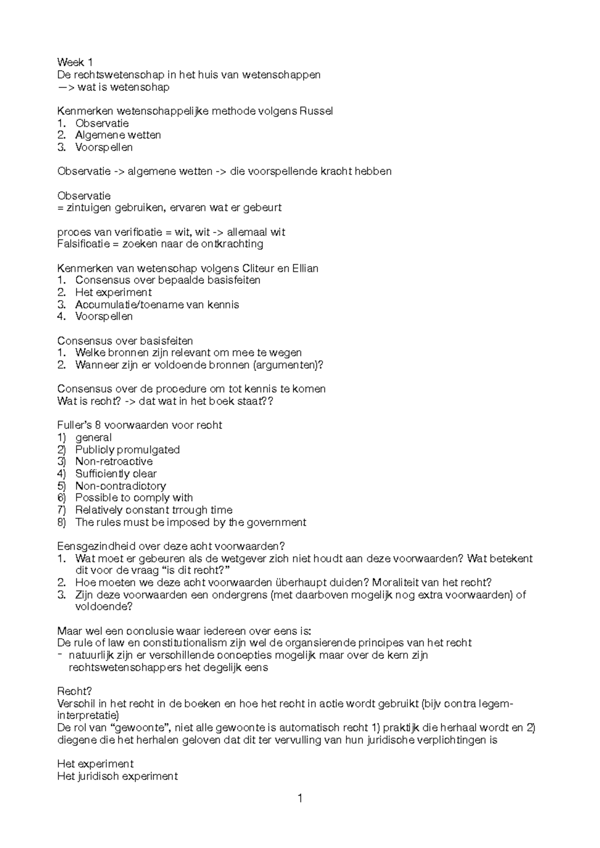 Kenmerken van de Wetenschappelijke Methode volgens Russell en Cliteur ...