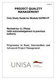 ODL 72524 - Unisa - Programme in Basic, Intermediate and Advanced ...